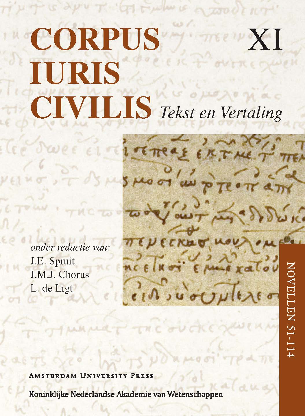 Corpus Iuris Civilis XI; Novellae 51 -114 | Amsterdam University Press