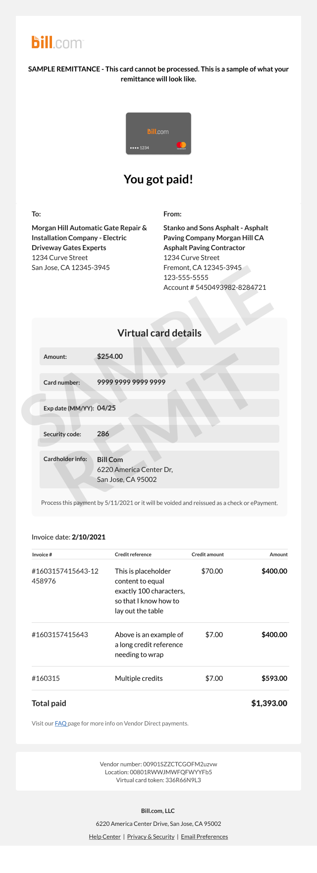 Vendor Direct payment email – Vendor Resource Center