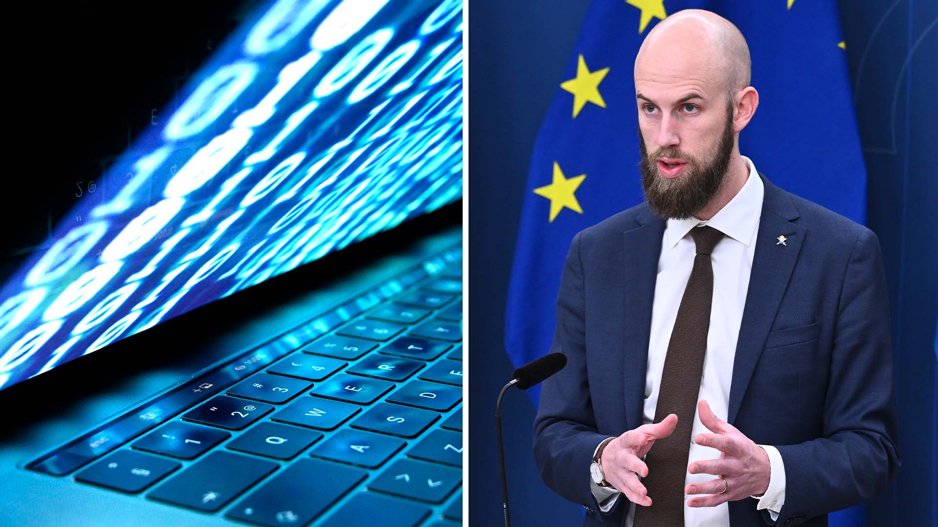 Hackerattacken: Carl-Oskar Bohlin håller pressträff