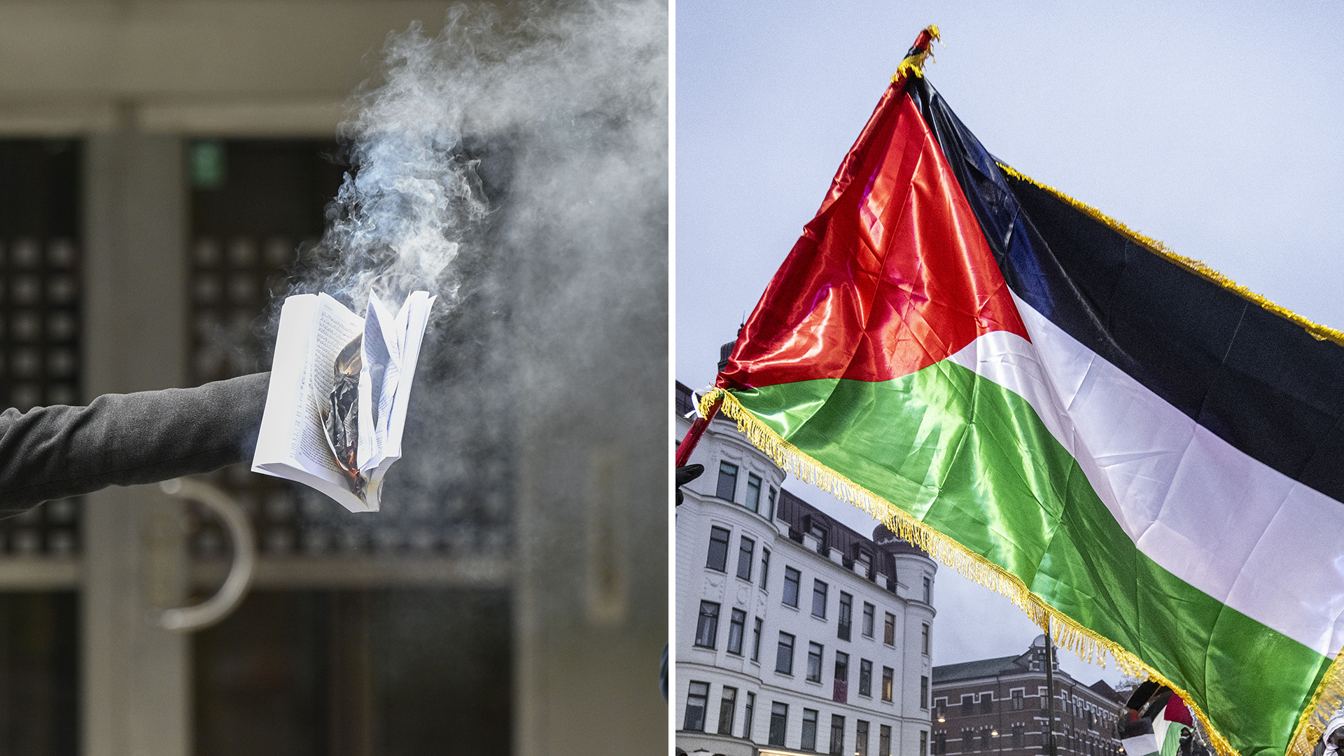 Koranbränning och pro-palestinamanifestation i Norrköping