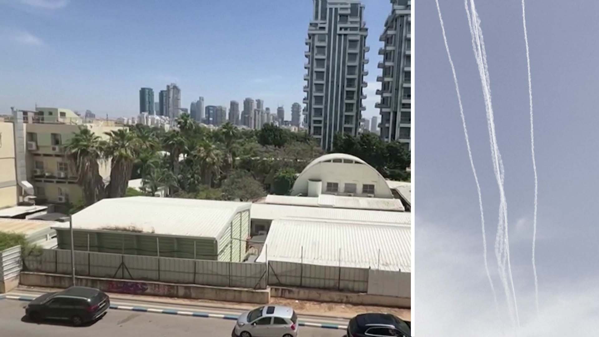Flyglarm i Tel Aviv – raketer från Gaza