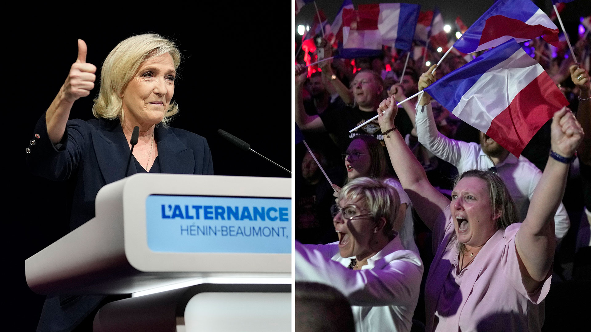 Le Pens Nationell samling störst i franska valet