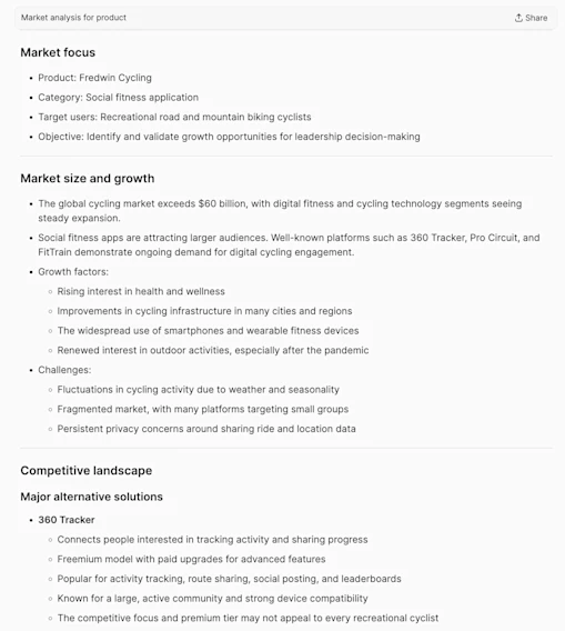 Market assessment | Aha! AI prompt library