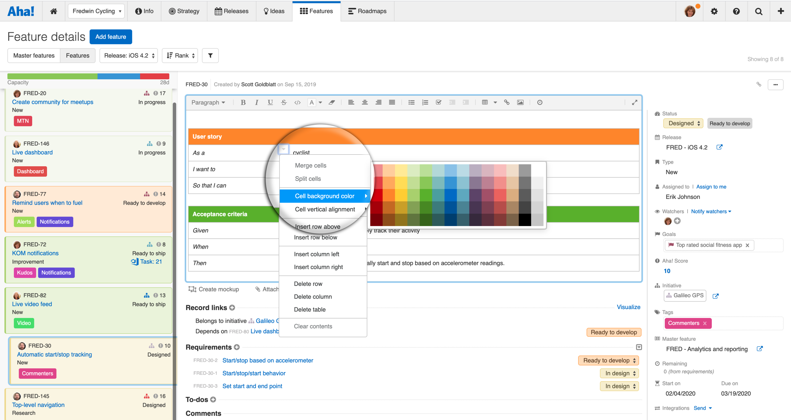 Just Launched! — Add Color to Tables in the Aha! Text Editor | Aha ...