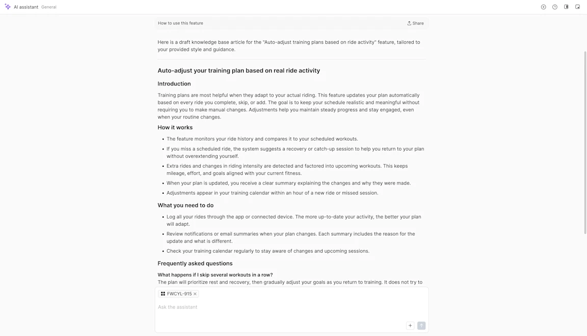 Feature how-to article | Aha! AI prompt library
