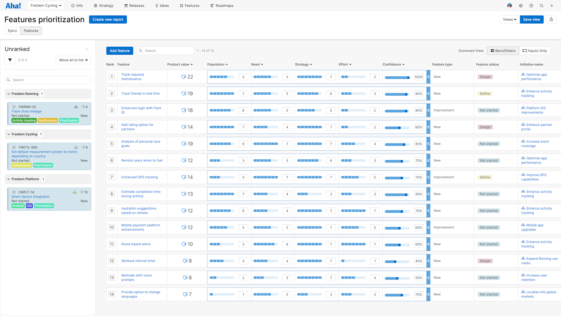 New Ways to Quickly Rank Lists of Ideas and Features | Aha! software
