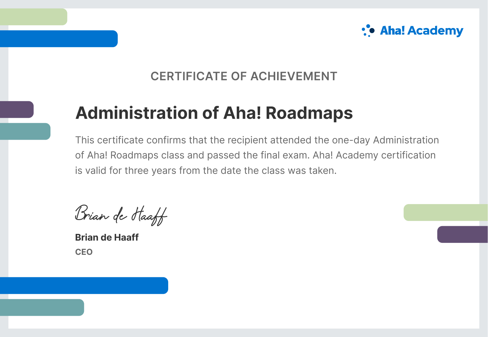 Certification | Aha! software