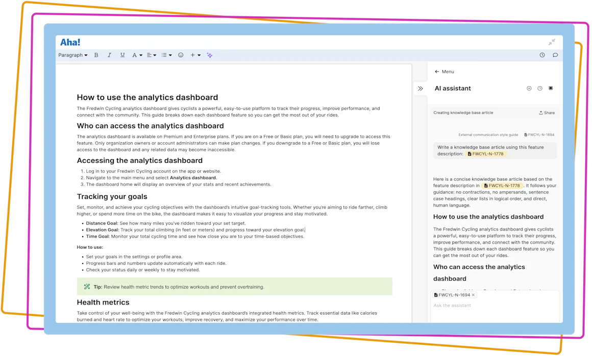 Aha! Knowledge AI Writing Assistant — Accelerate Knowledge Sharing