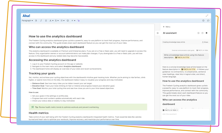 Aha! Knowledge AI Writing Assistant — Accelerate Knowledge Sharing