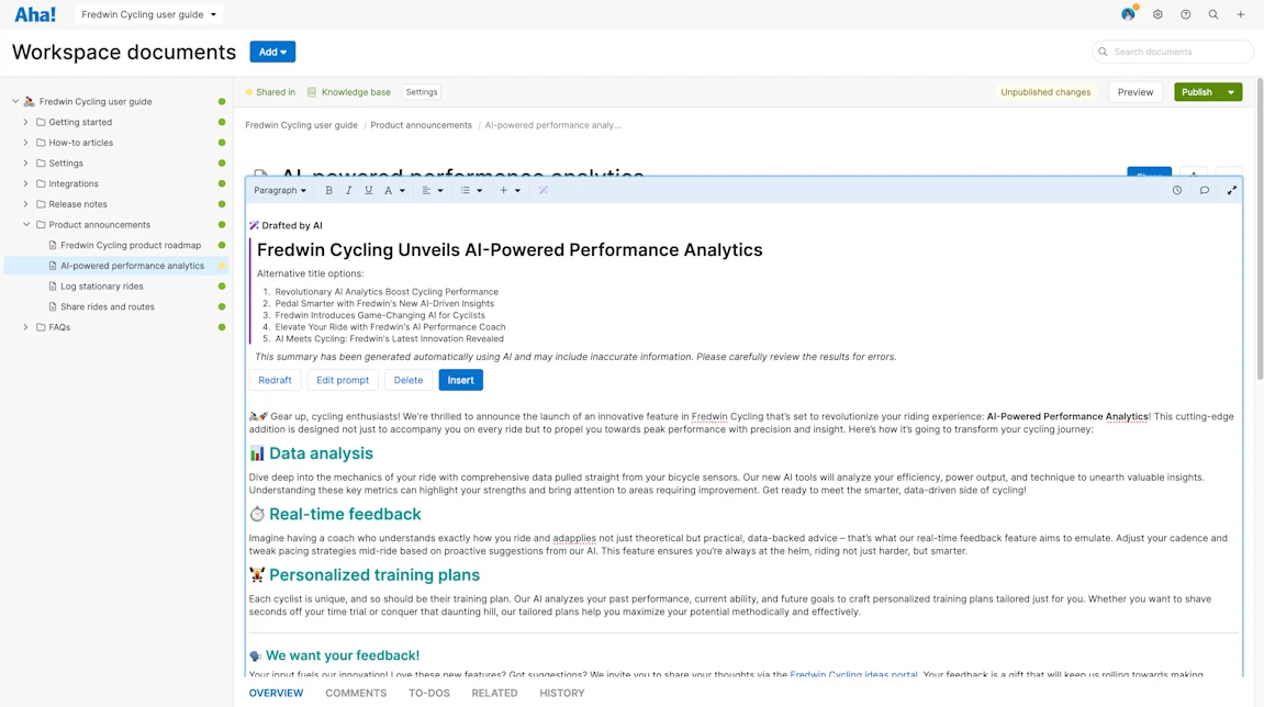 Aha! Knowledge — Create Unlimited Product Knowledge Bases