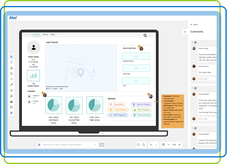 Aha! software use case — Wireframe user experiences