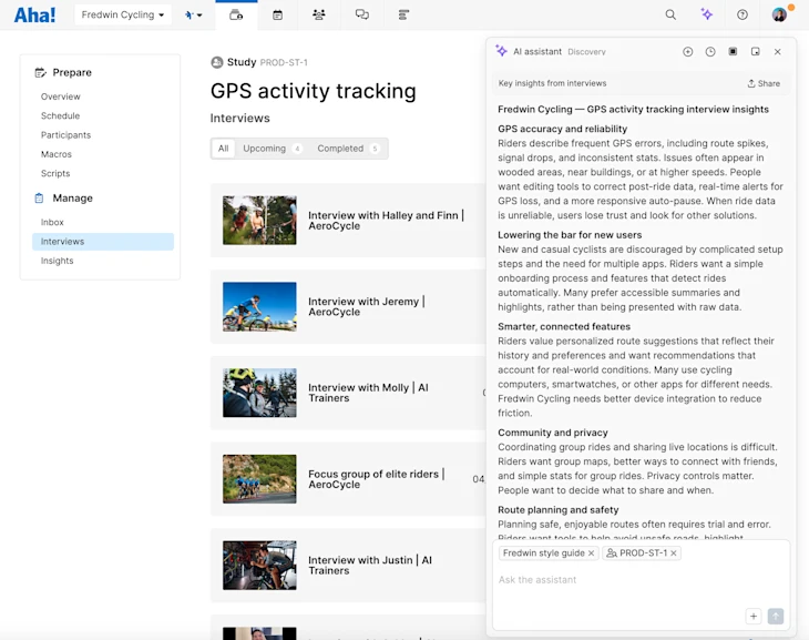 Study insights | Aha! AI prompt library