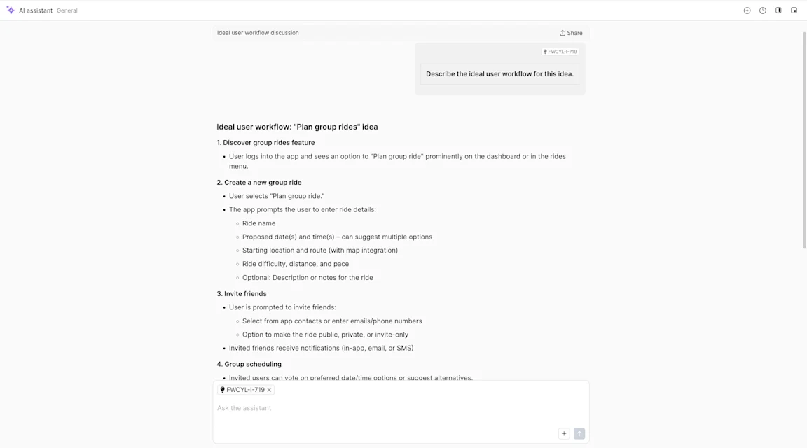 Idea user flow Aha! Request