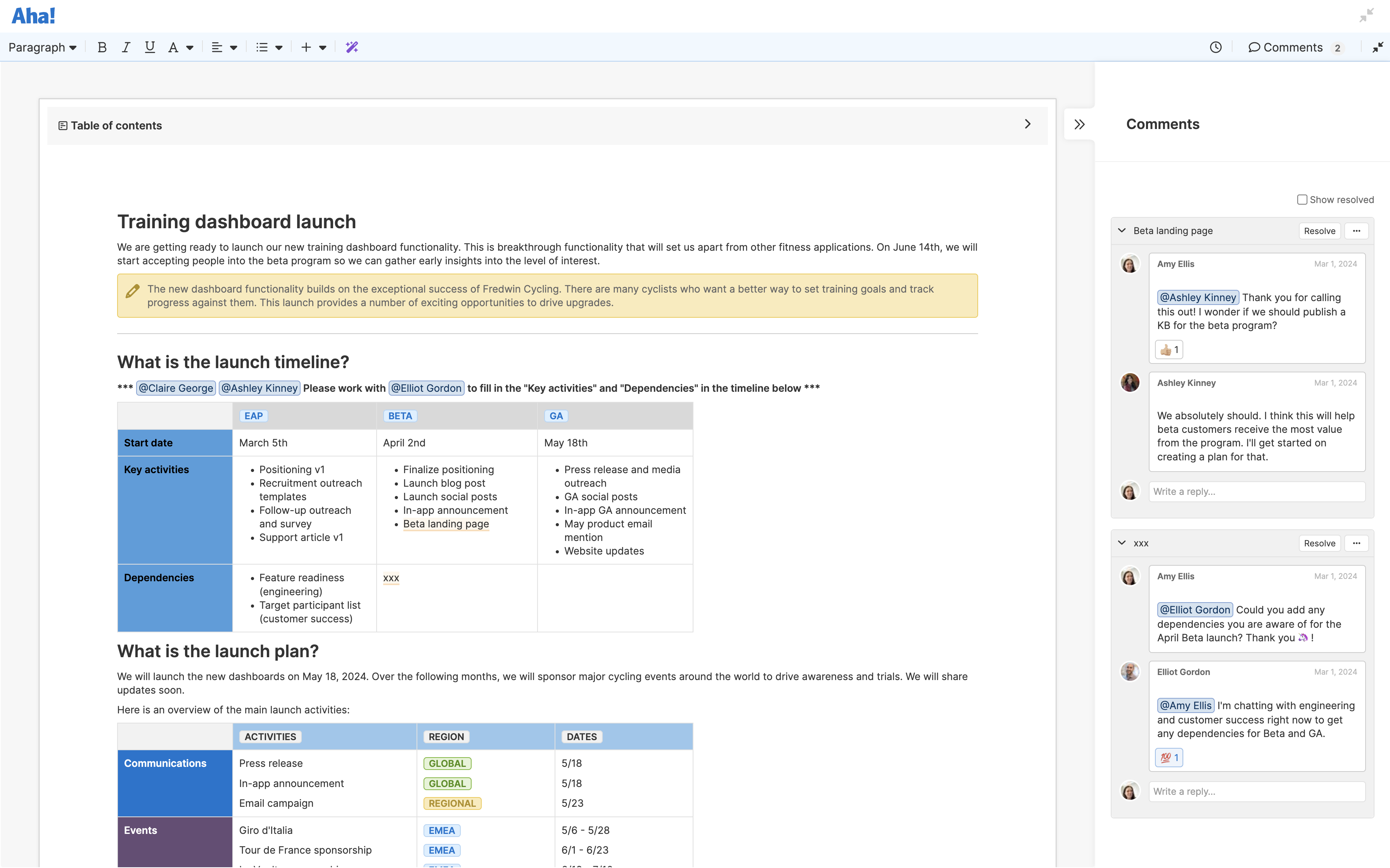 Aha! Knowledge Collaboration — Co-create Documents