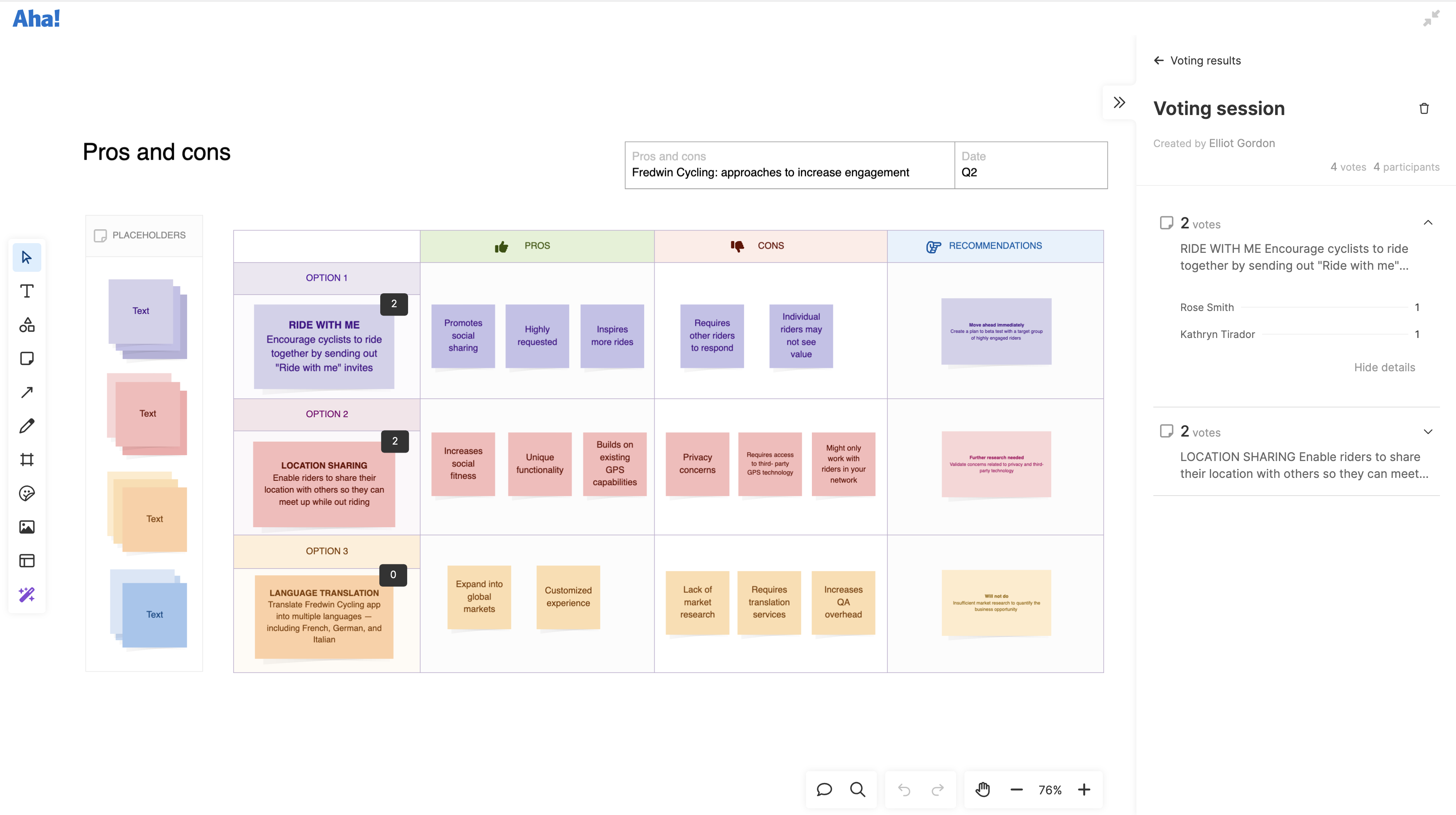 Aha! software use case — Align on priorities