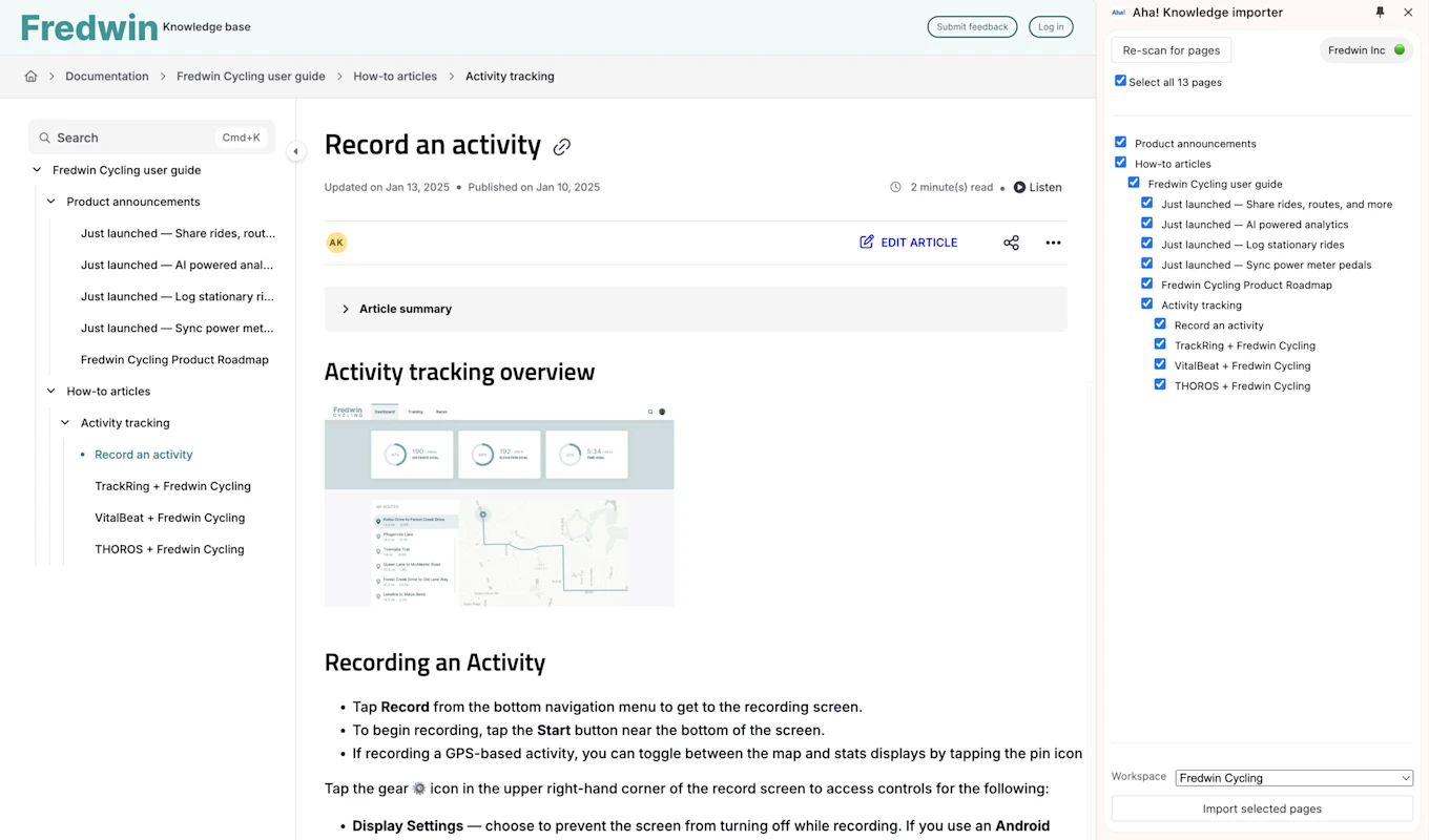 Use the New Chrome Extension To Import Docs Into Aha! Knowledge