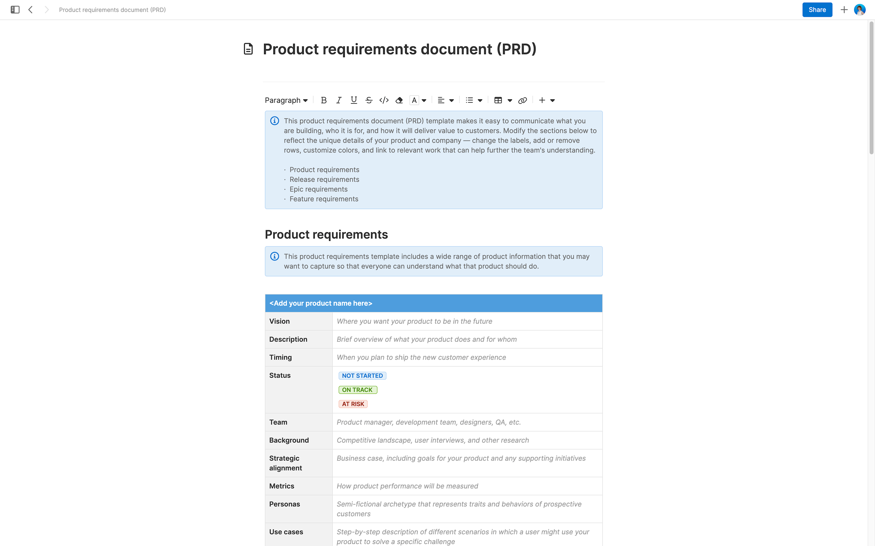 Product Requirements Document (PRD) Templates [Free Downloads] | Aha ...
