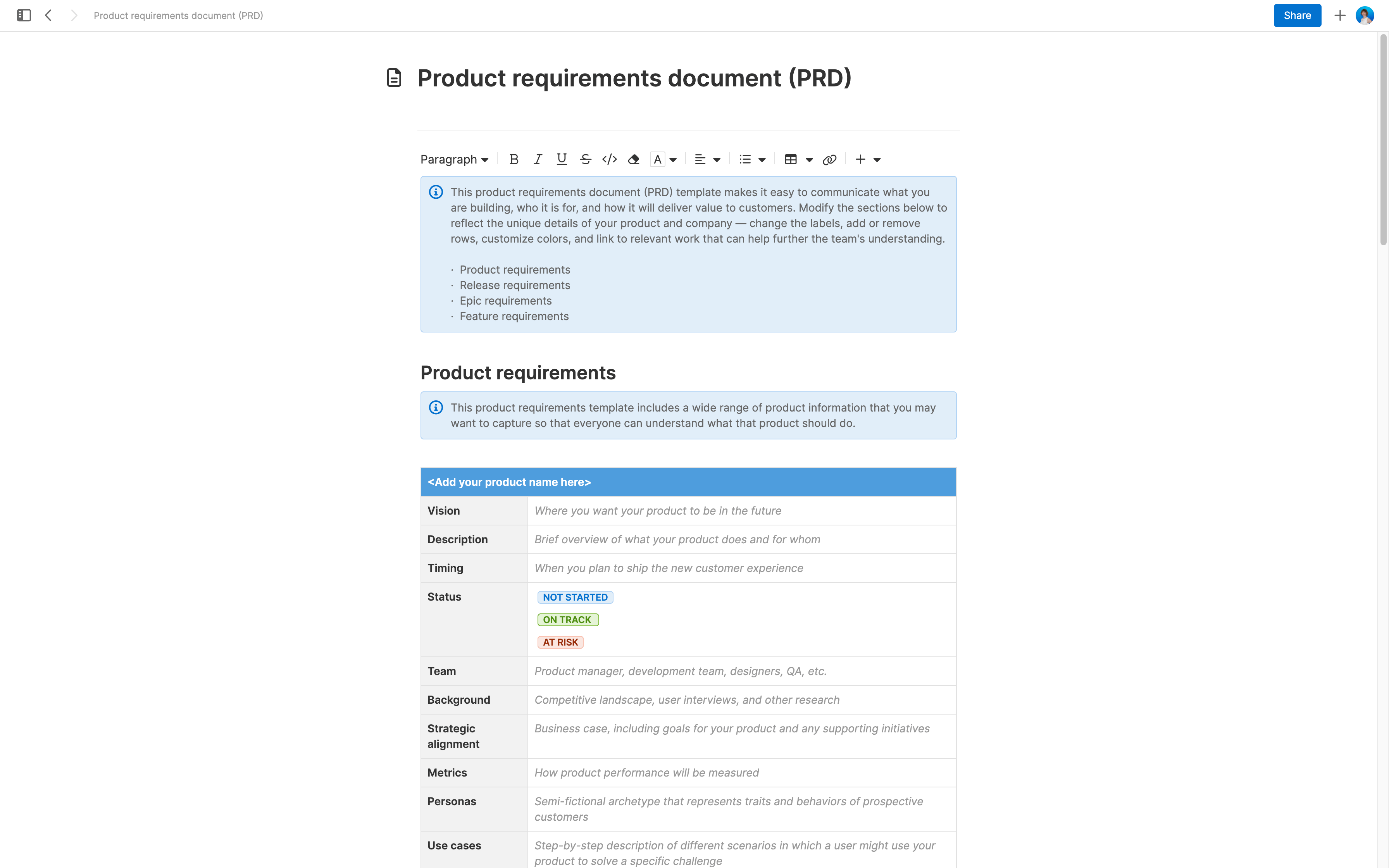 Product Requirements Document (PRD) Templates [Free Downloads] | Aha ...