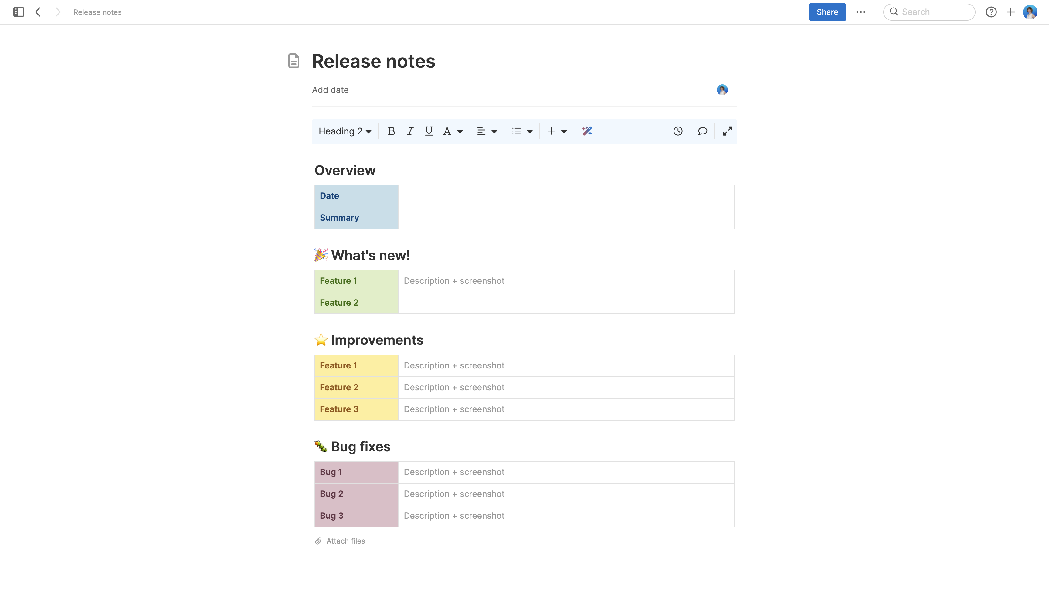 Release notes Template - Create a Release notes | Aha! software