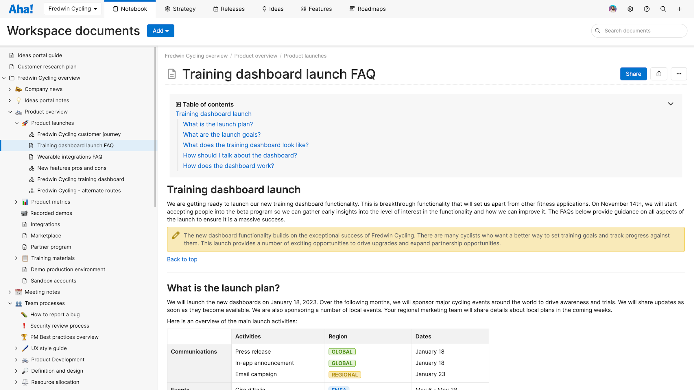 Internal Knowledge Base — Product Documentation Software | Aha! software