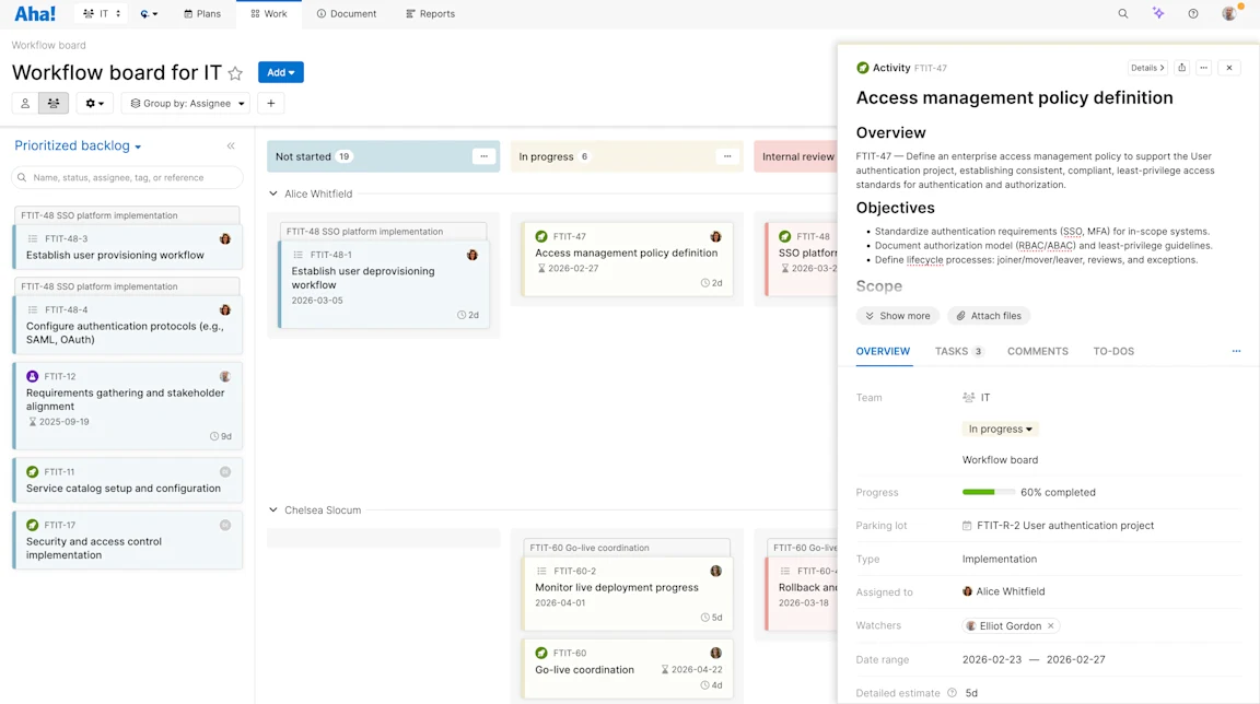 Aha! Teamwork Task Tracking — Streamline Delivery