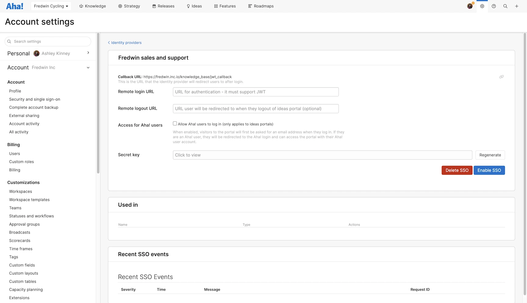 Enable single sign-on for your product knowledge base