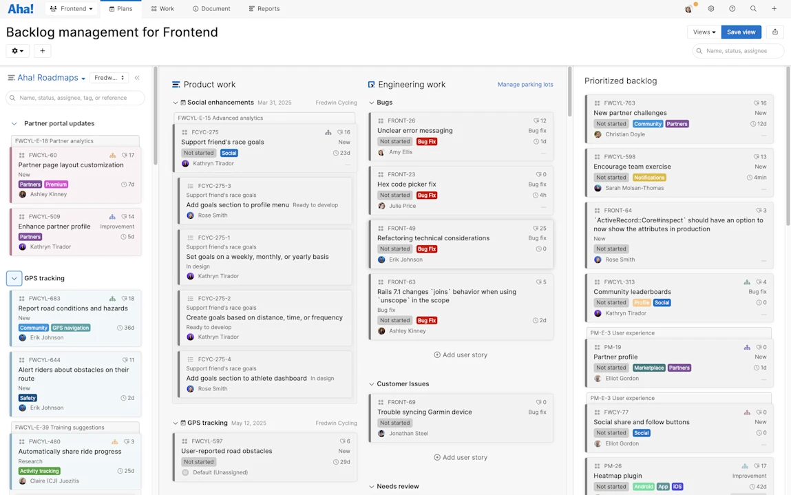 Aha! Develop Backlog Management — Organize Your Work
