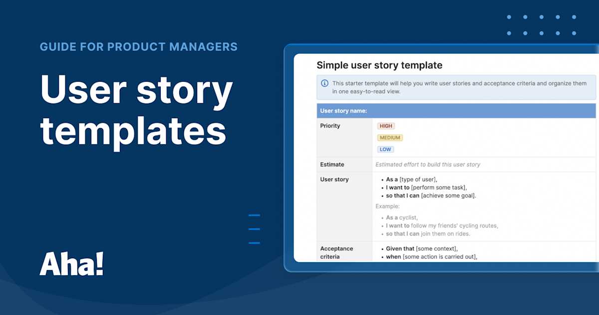 User Story Templates, Examples, & Formulas for Product Teams | Aha ...
