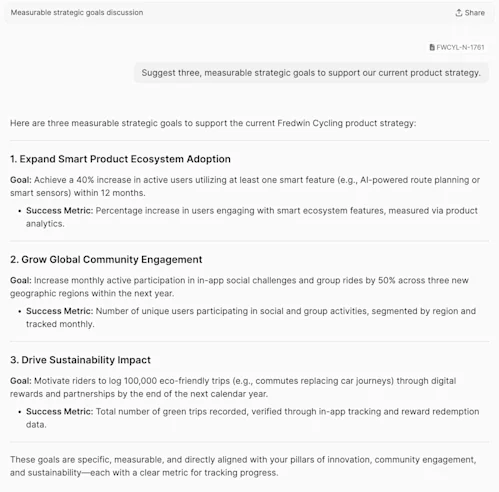 Strategic goals | Aha! AI prompt library