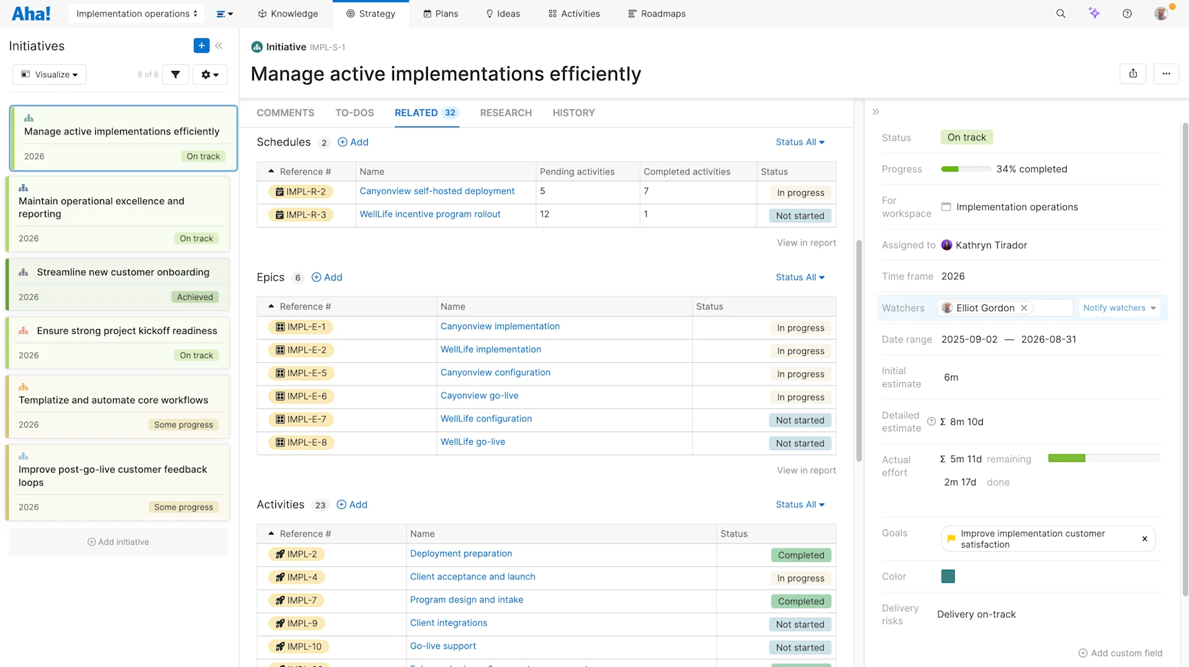 Aha! Teamwork Strategic Planning — Link Work to Strategy