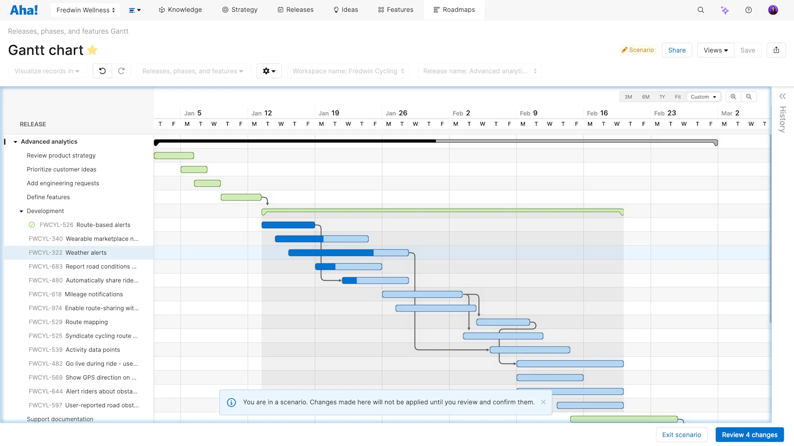 Explore Different Planning Scenarios in Aha! Roadmaps