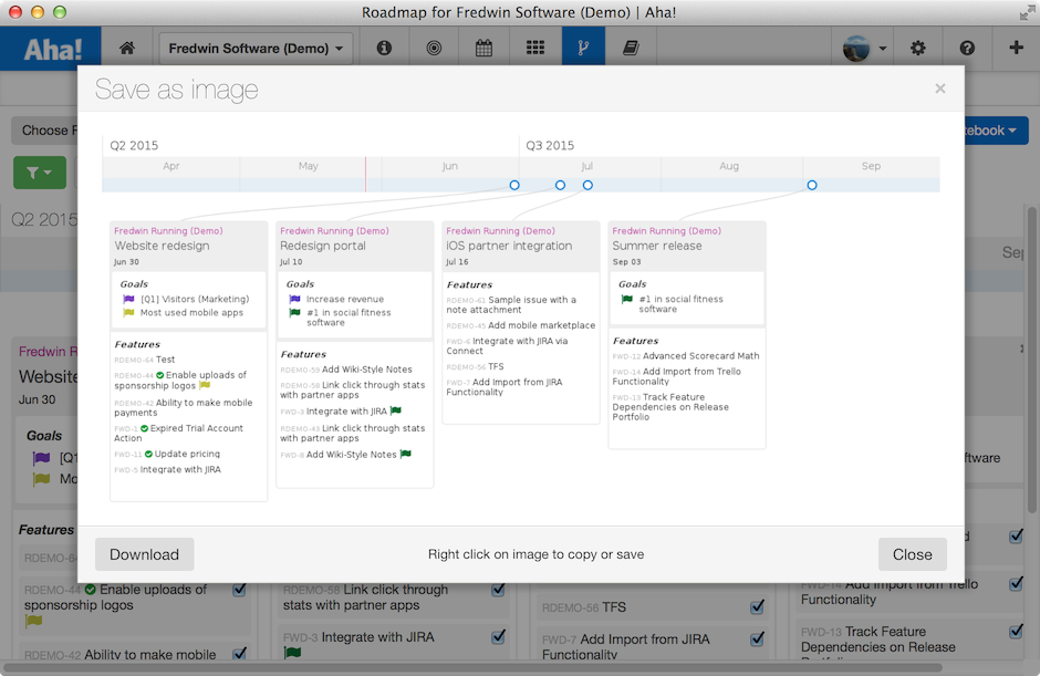 Save Any Aha! Chart, Diagram, or Table as an Image | Aha! software