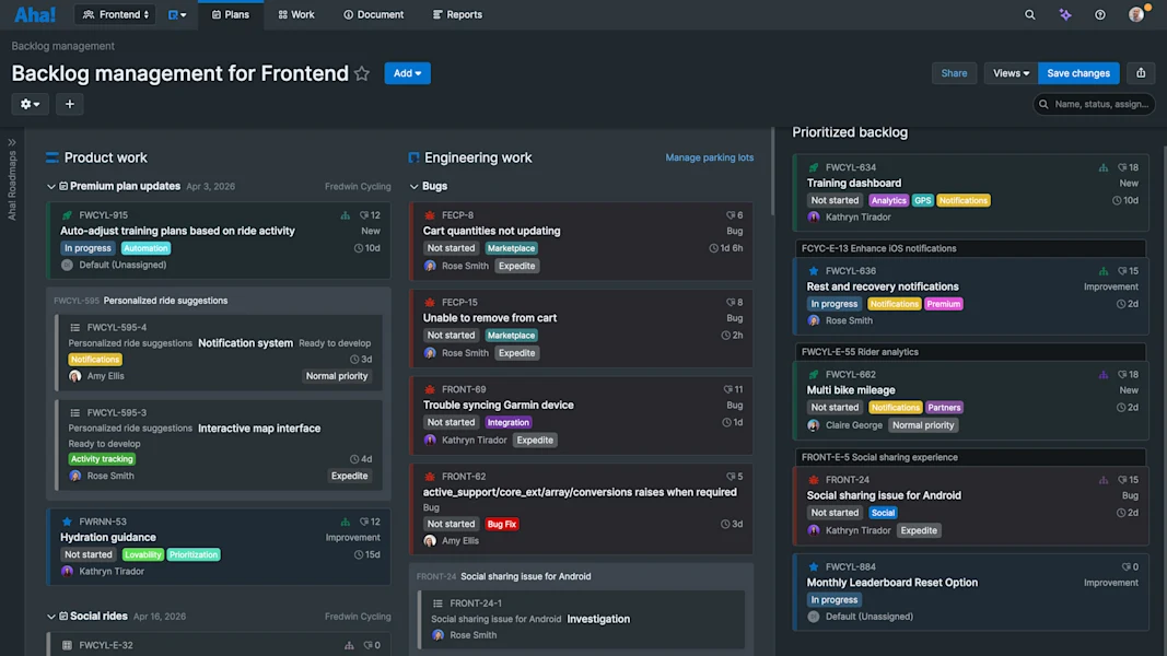 Aha! Develop Streamlined UI — Increase Team Productivity