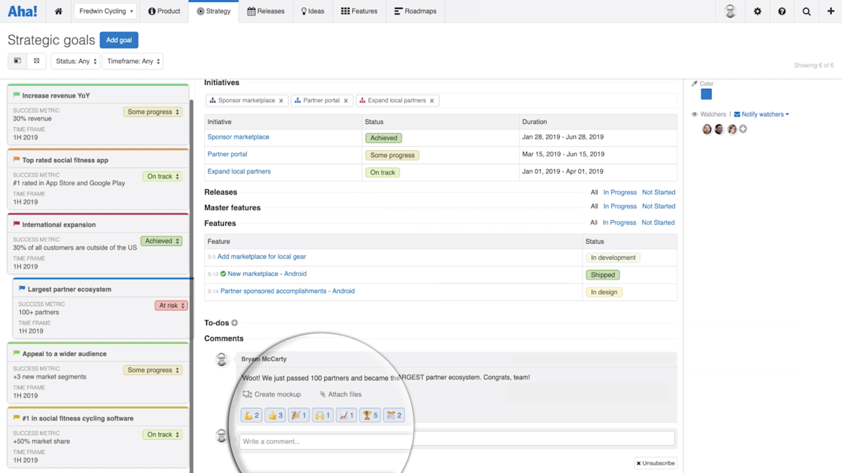 Just Launched! — Celebrate the Team’s Work With Emoji Reactions 🎉 | Aha ...