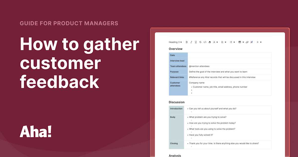 How To Gather Customer Feedback As a Product Manager | Aha! software