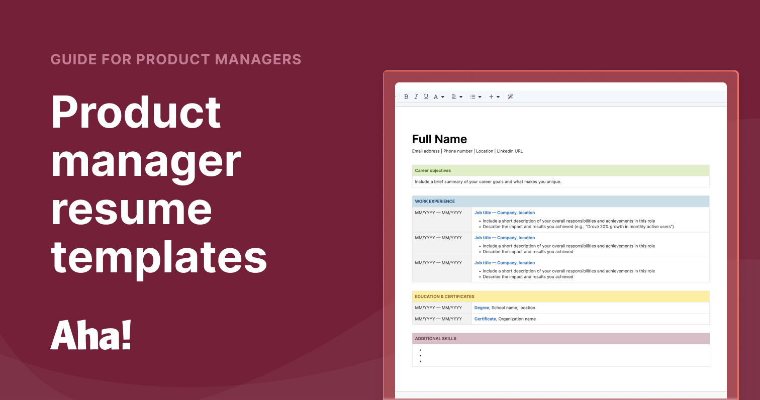 Product Manager Resume Templates: Options for PMs