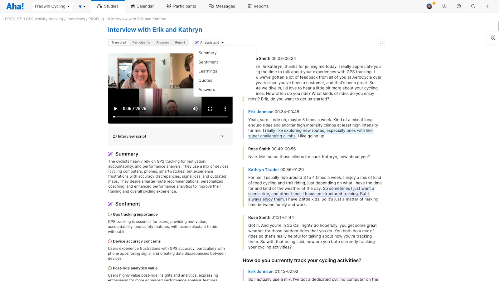 Aha! Discovery AI Transcript Analysis — Uncover Customer Insights