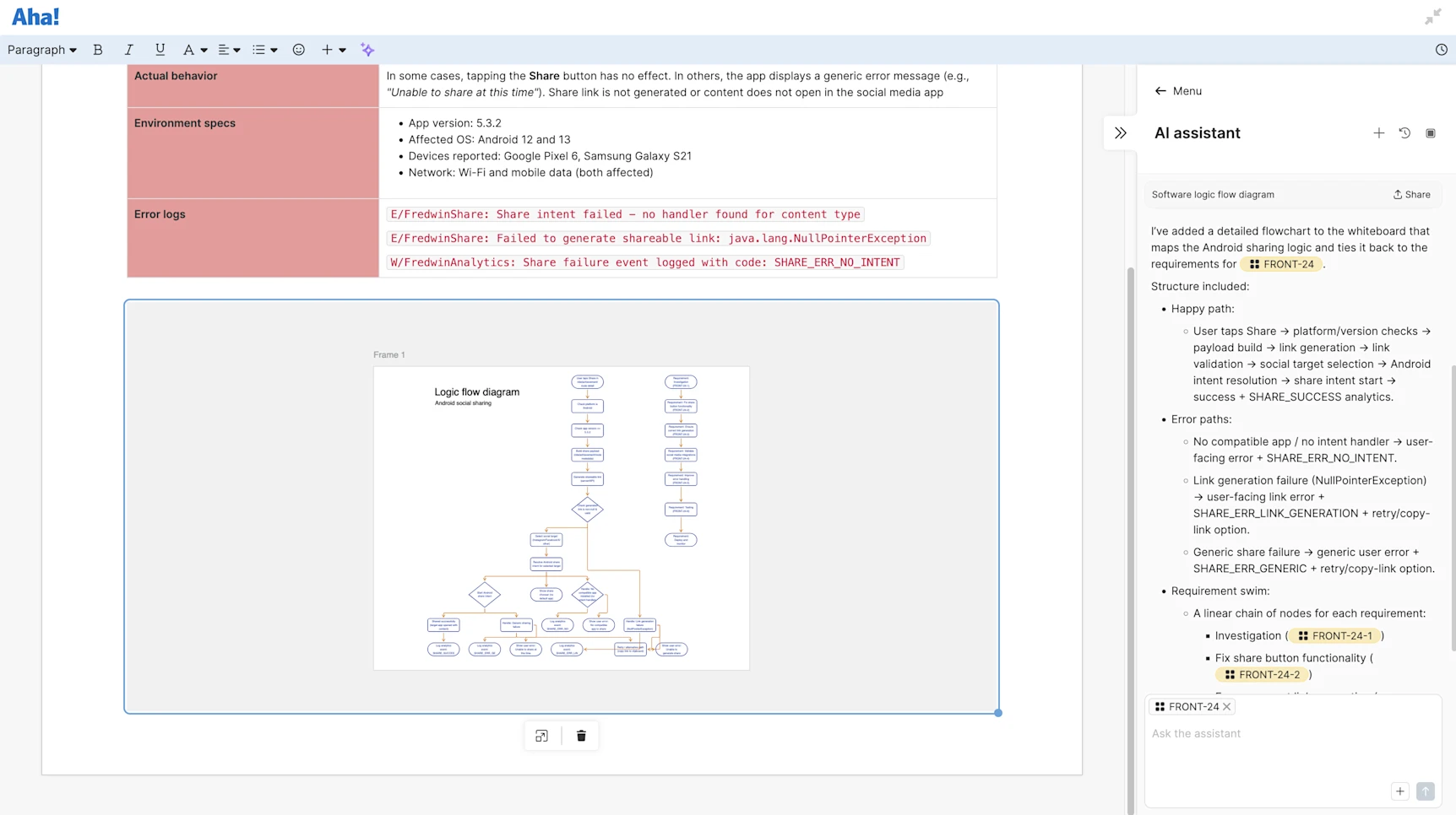 Aha! Develop Documentation — Capture Technical Information