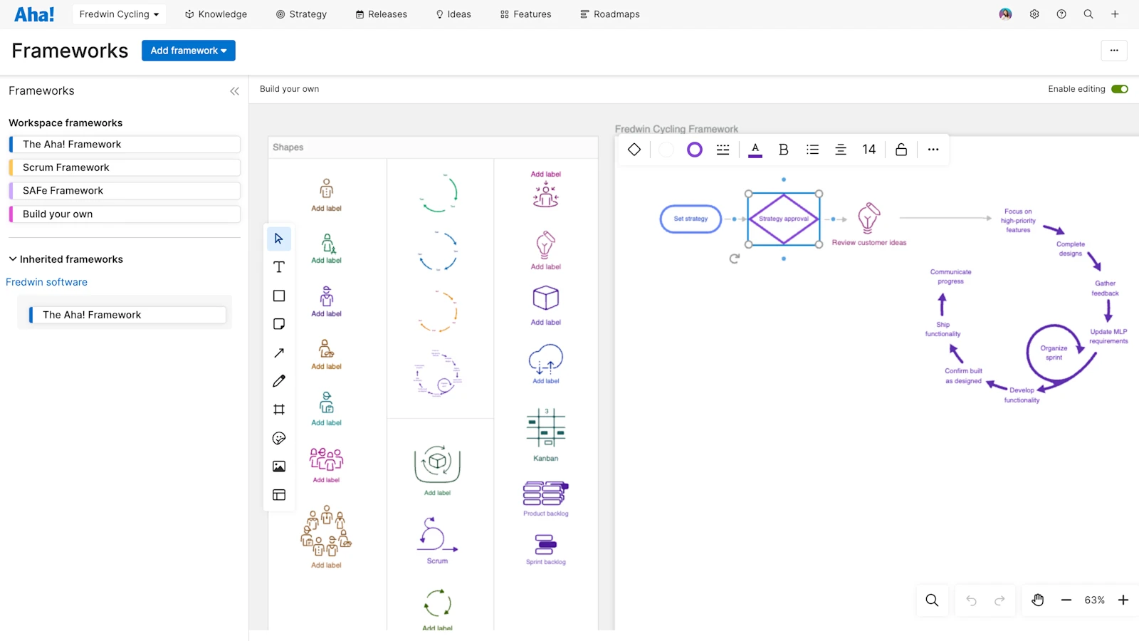 Aha! Roadmaps Frameworks — Diagram Your Methodology