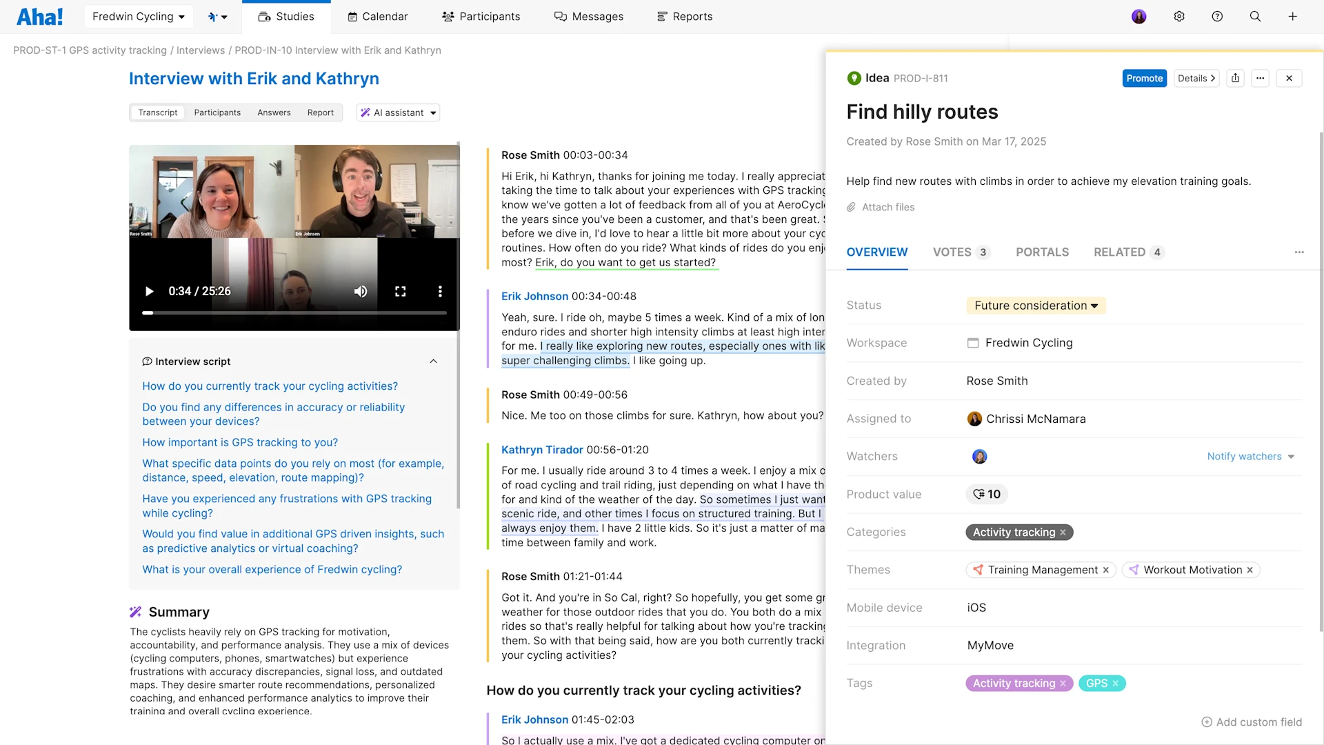Aha! Discovery Roadmaps integration — Inform Product Plans