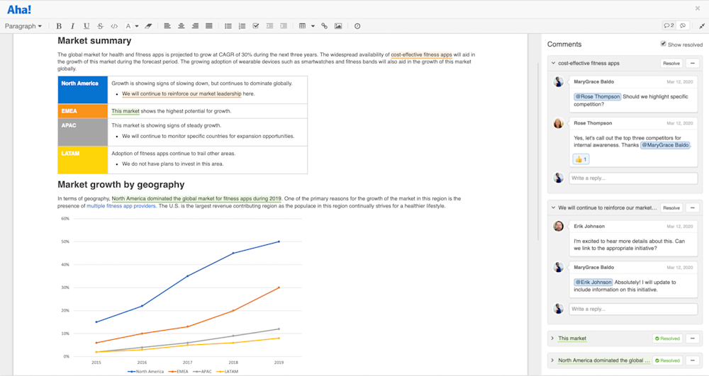 March 20, 2020 release notes | Aha! software