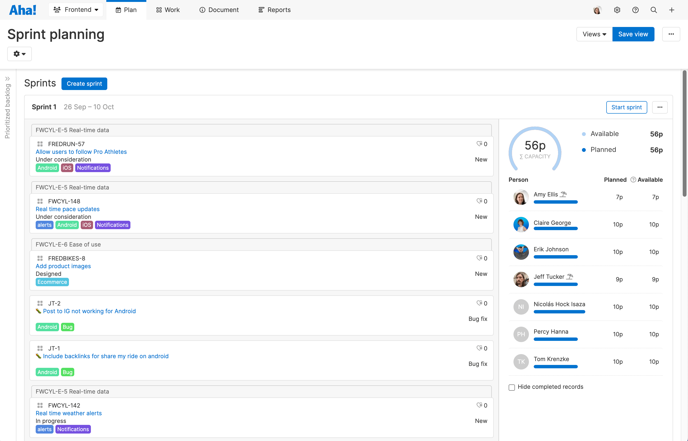 Aha! Develop Tour - Capacity Planning | Aha! software