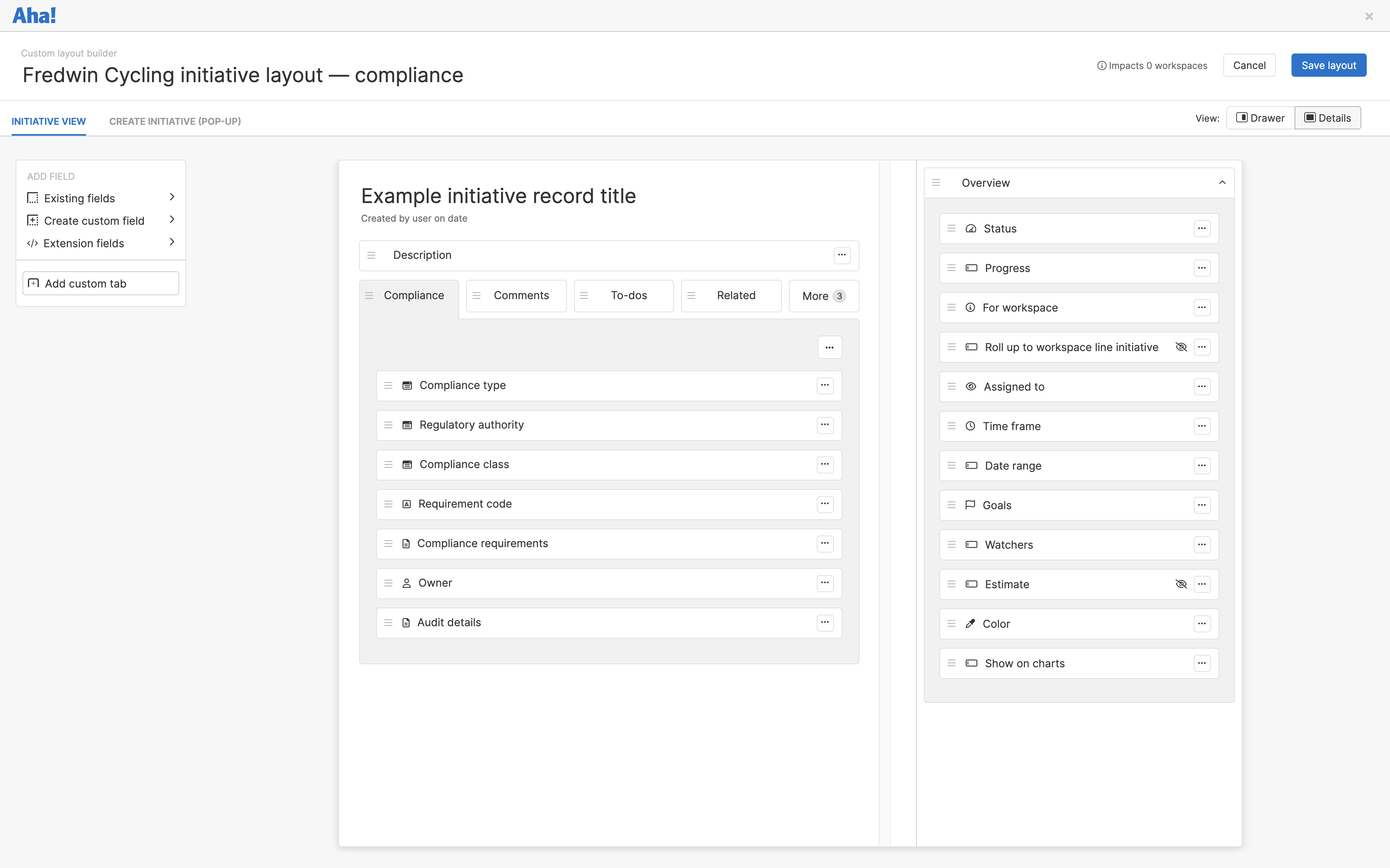 Add Custom Tabs to Record Layouts in Aha! Roadmaps