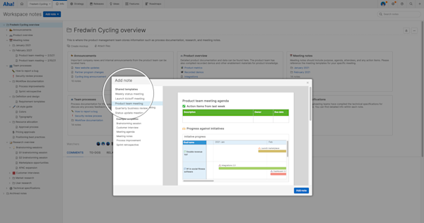 Create and Share Your Own Note Templates | Aha! software