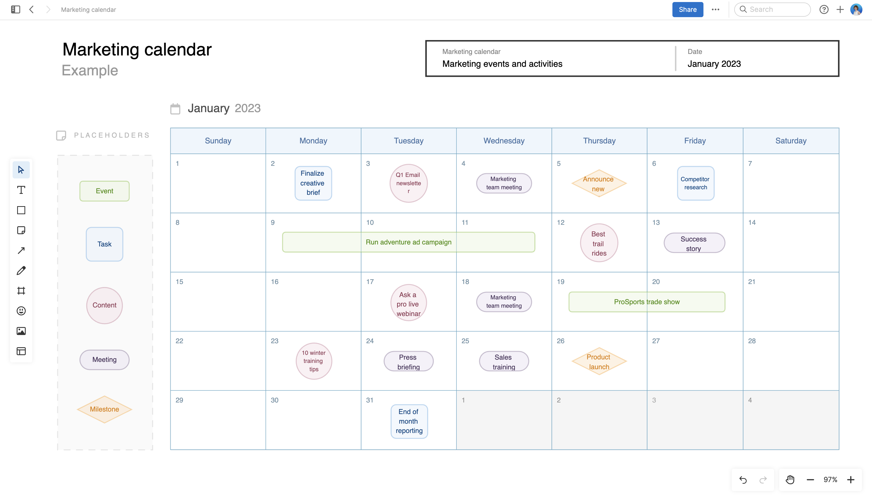 Marketing calendar Template - Create a Marketing calendar | Aha! software