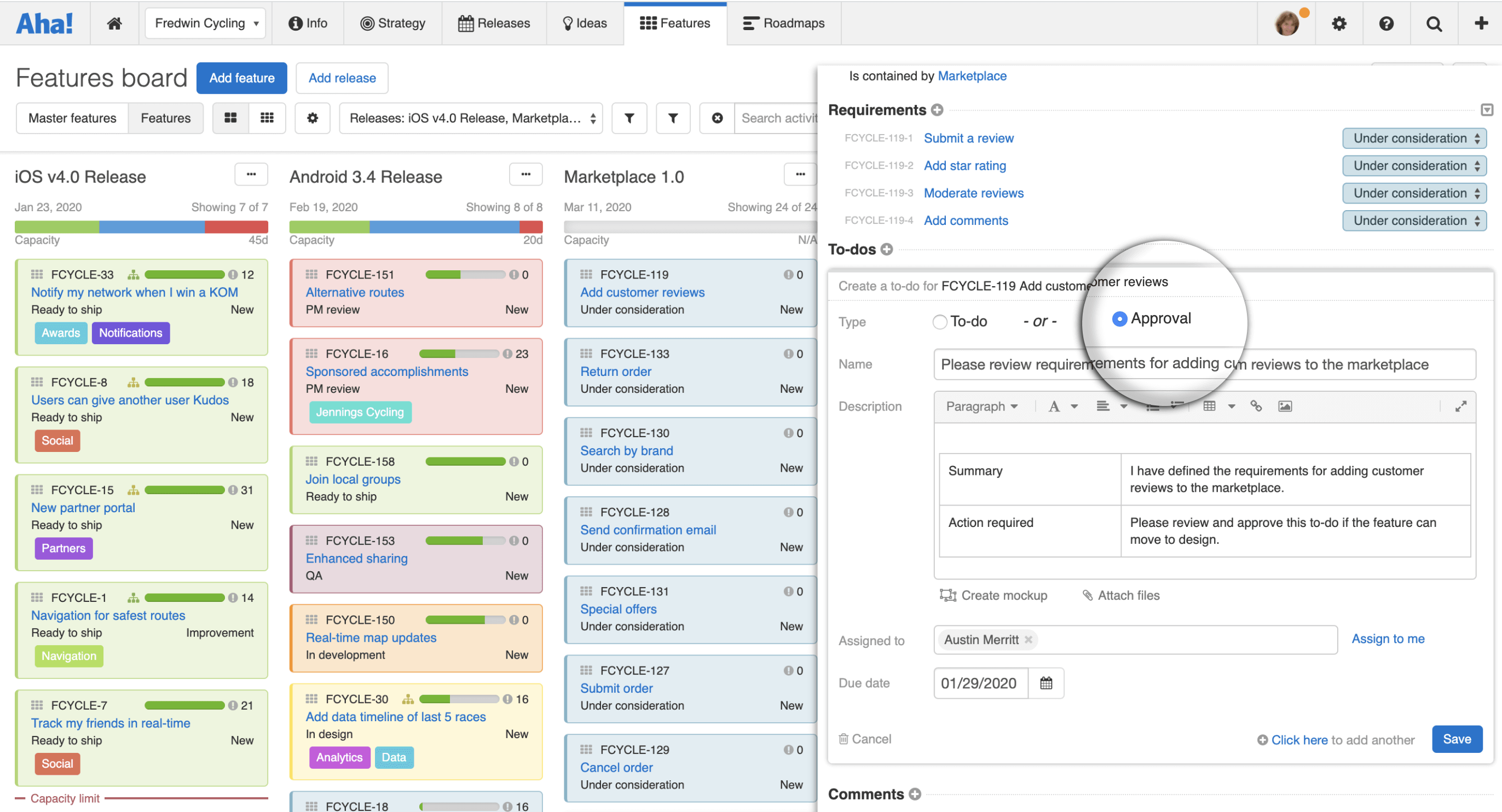 Just Launched! — Add Approval Gates to Workflows in Aha! | Aha! software