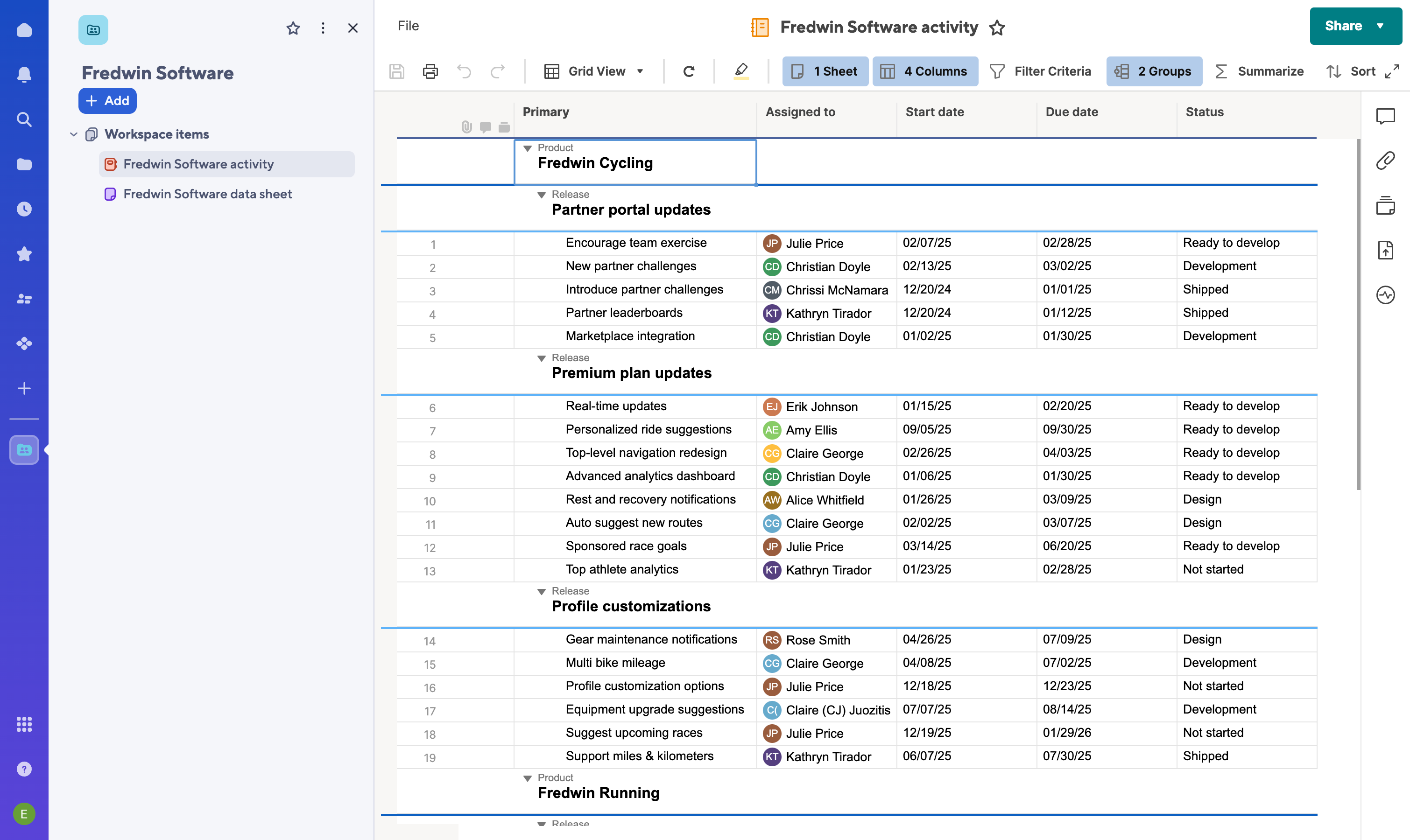 Smartsheet Roadmap Tool Integration