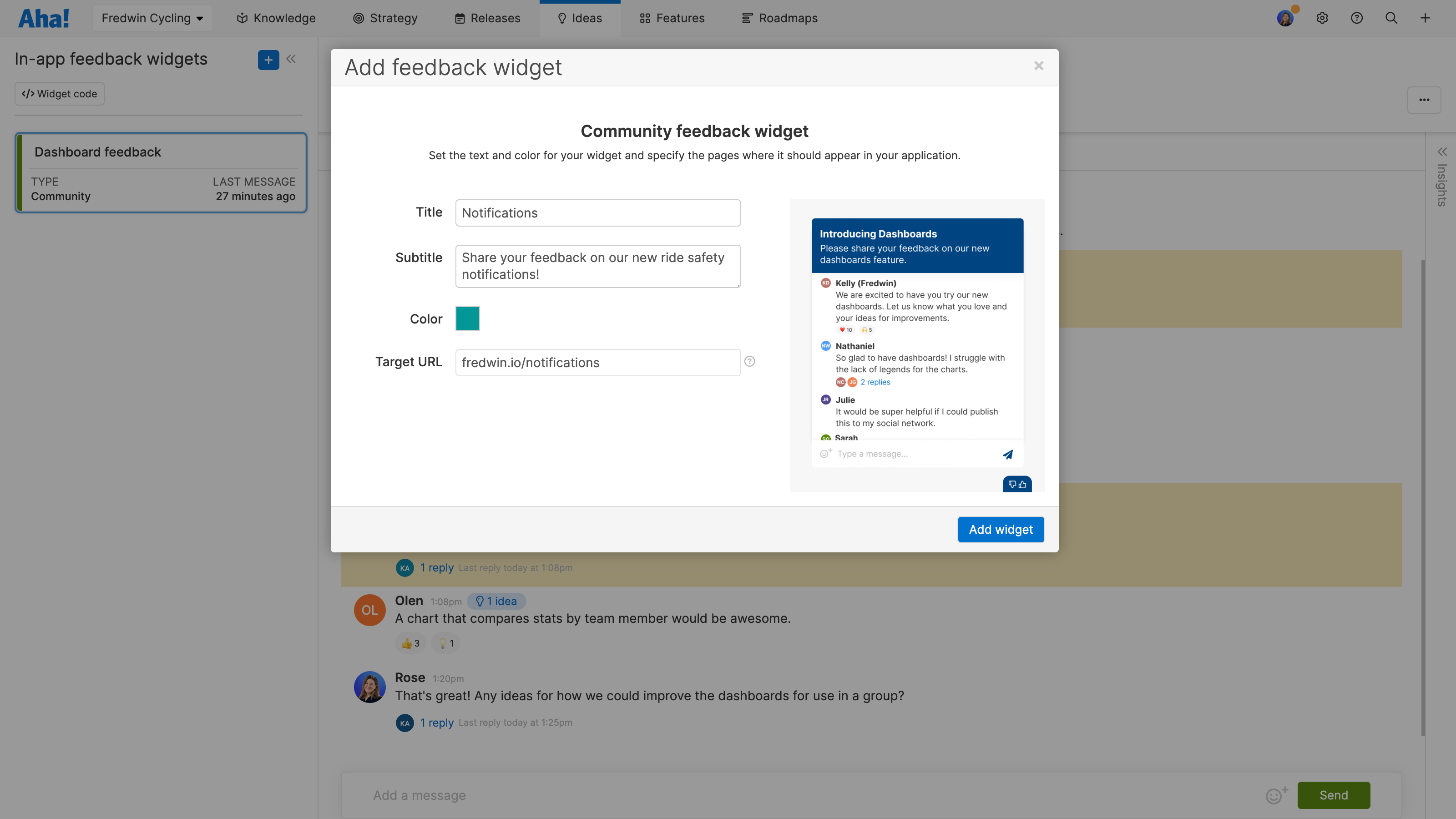 Aha! Ideas In-App Feedback — Gather User Insights