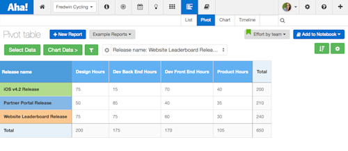 Just Launched! — Enhanced Pivot Table Reports | Aha! software