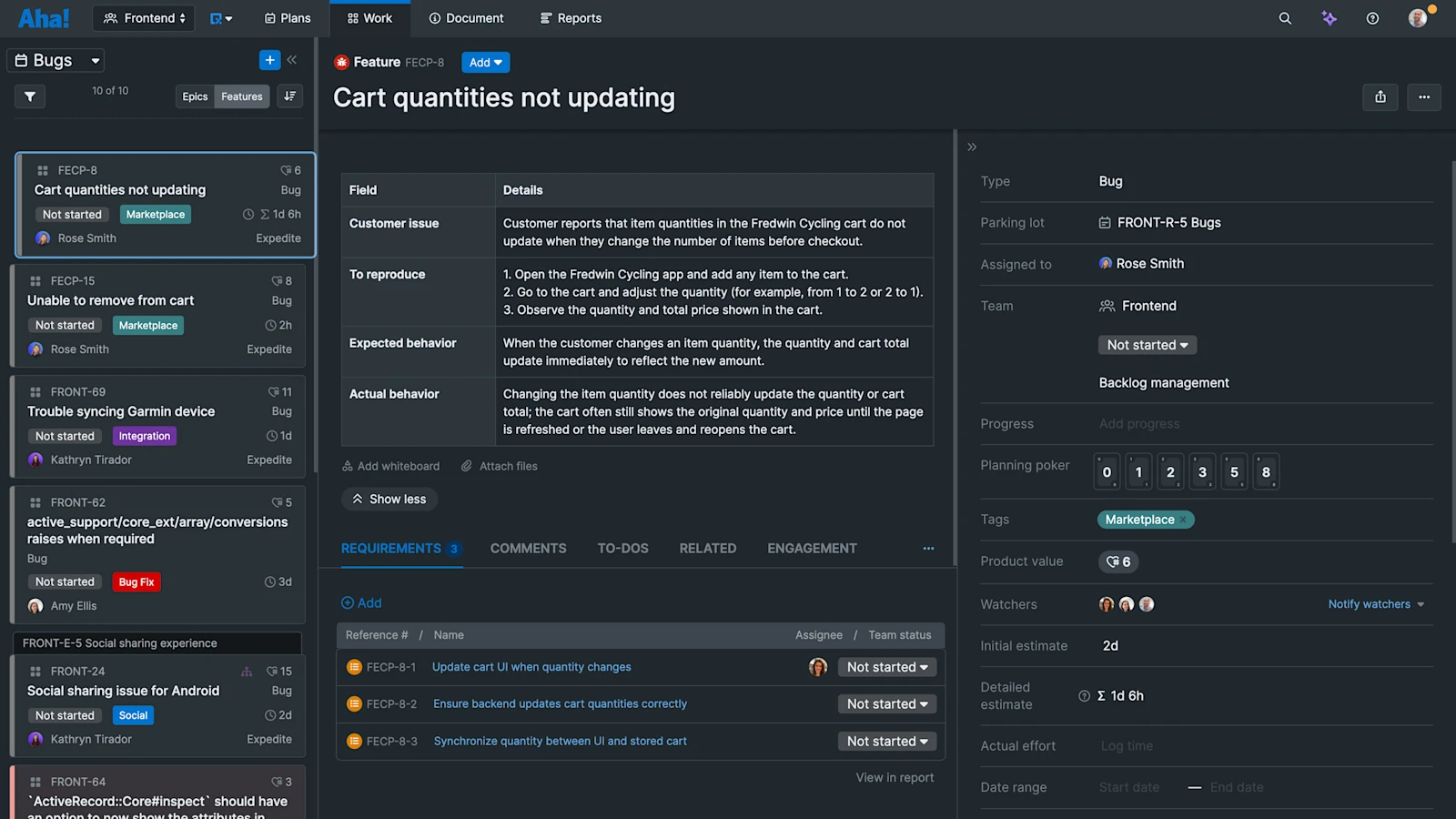 Aha! Develop Streamlined UI — Increase Team Productivity